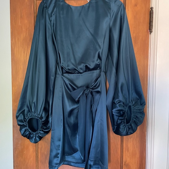 Petal & Pup | Dresses | Petal Pup Teal Satin Dress | Poshmark